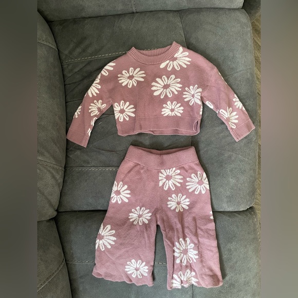 Matching Sets | Two Piece Purple Bell Bottom Flower Outfit | Poshmark